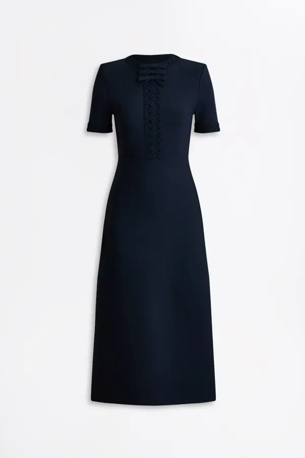 Scanlan Theodore Crepe Knit Bow Dress