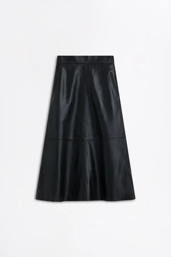 Scanlan Theodore Leather Long Skirt - Noir