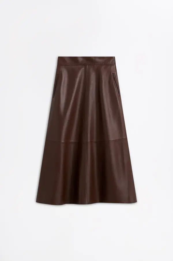 Scanlan Theodore Leather Long Skirt - Spice