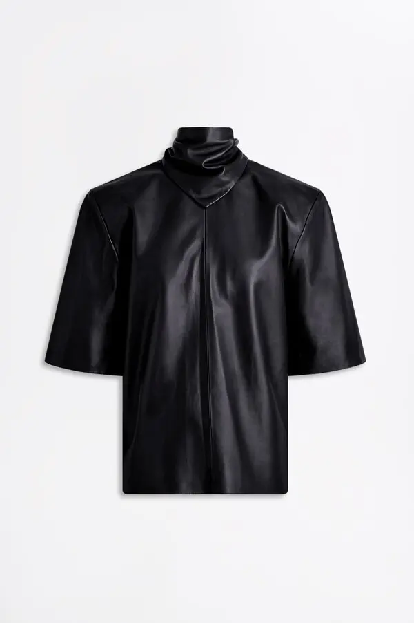 Scanlan Theodore Leather Cravat Top - Noir