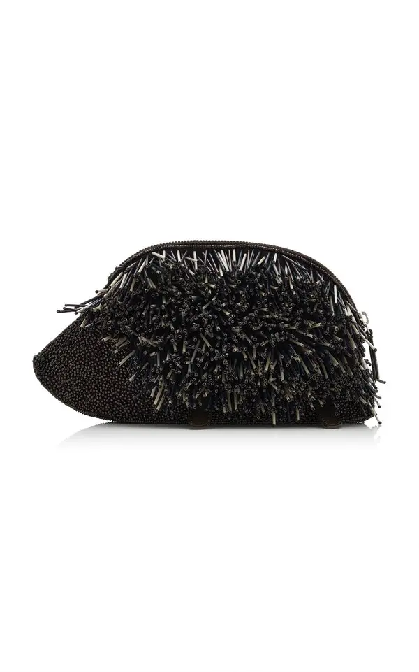 Staud Porcupine Beaded Leather Clutch