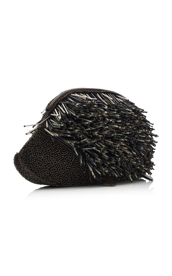 Staud Porcupine Beaded Leather Clutch