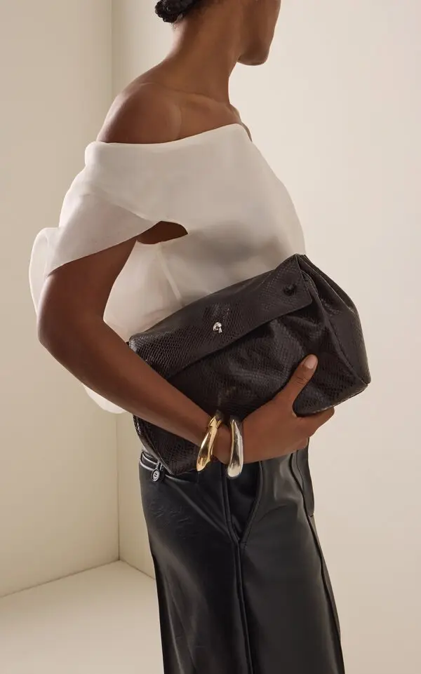 Staud Cy Leather Clutch Bag