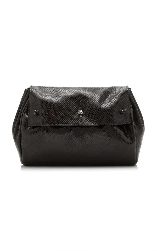 Staud Cy Leather Clutch Bag - Black