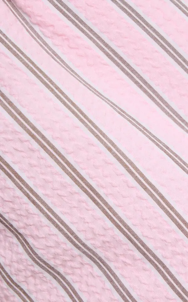 WITH NOTHING UNDERNEATH Exclusive The Boxer Striped Cotton Seersucker Shorts - Pink