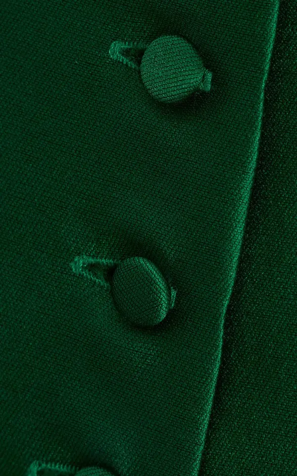 DESTREE Sculptural Satin Top With Peplum Hem - Green