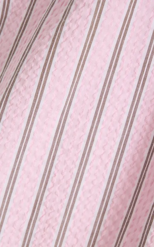 WITH NOTHING UNDERNEATH Striped Cotton Seersucker Shirt