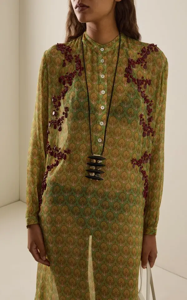 Chan Luu Drip Drip Tunic Dress With Sequin And Bead Embroidery