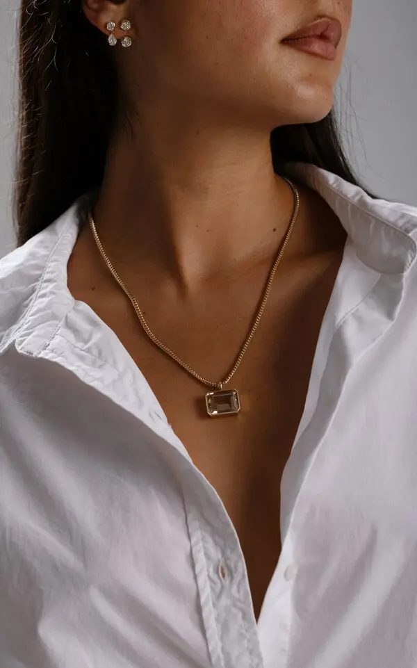 REAL FINE STUDIO Signature Bezel Drop Pendant