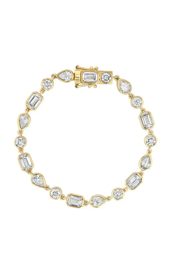 REAL FINE STUDIO Mixed Form Tennis Bracelet In 14k Yellow