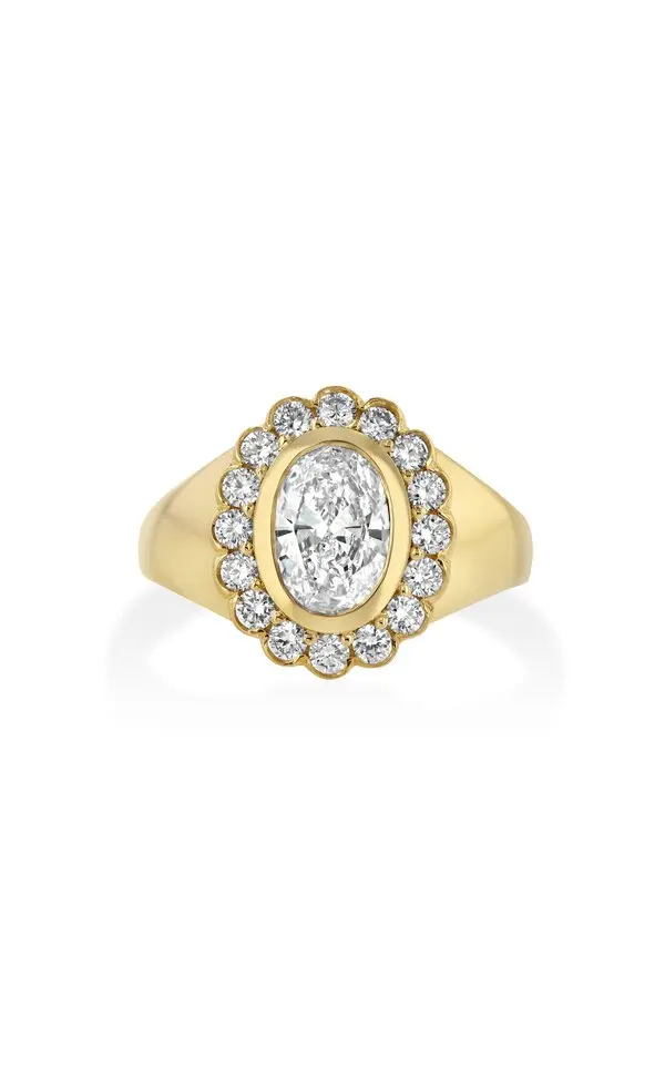 REAL FINE STUDIO Heirloom Signet Ring With Lab Grown Diamond
