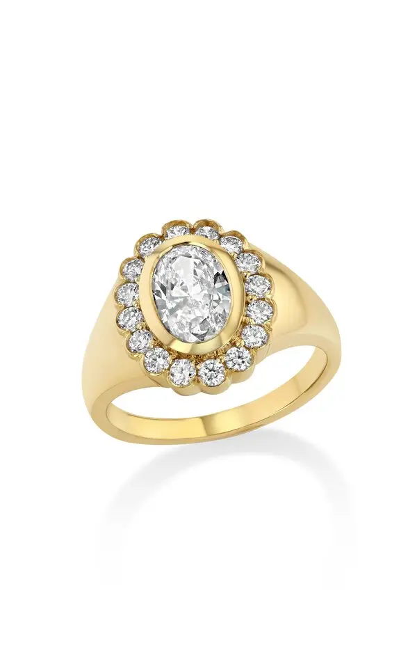 REAL FINE STUDIO Heirloom Signet Ring With Lab Grown Diamond