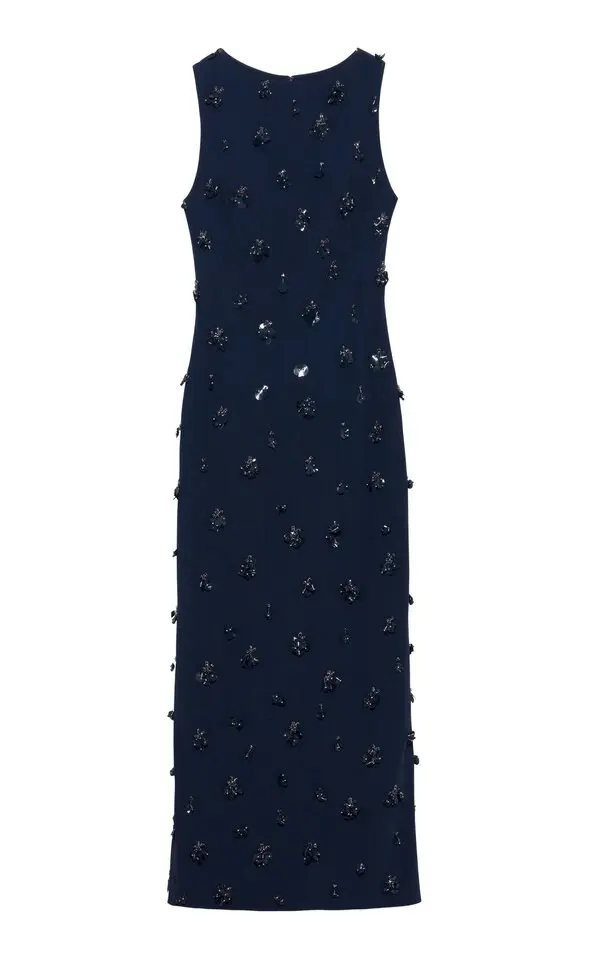 Simkhai Claudia Embellished Crepe Midi Dress - Black