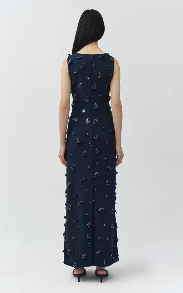 Simkhai Claudia Embellished Crepe Midi Dress - Black