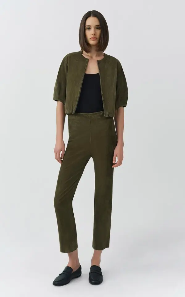 Simkhai Veda Cropped Suede Pants