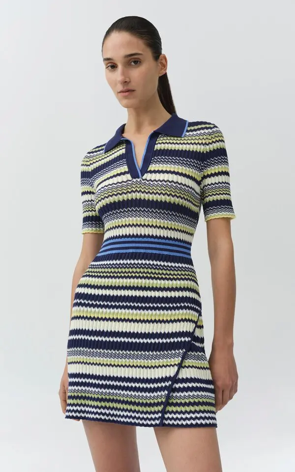 Simkhai Lira Knit Polo Mini Dress