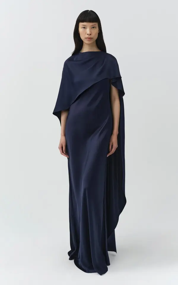 Simkhai Izel Satin Cape Gown