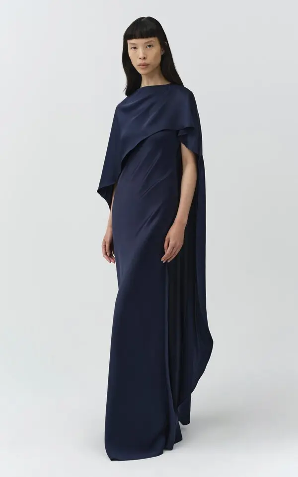Simkhai Izel Satin Cape Gown