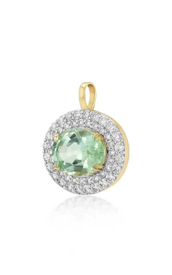 REAL FINE STUDIO 14k Yellow Gold Double Diamond Pendant