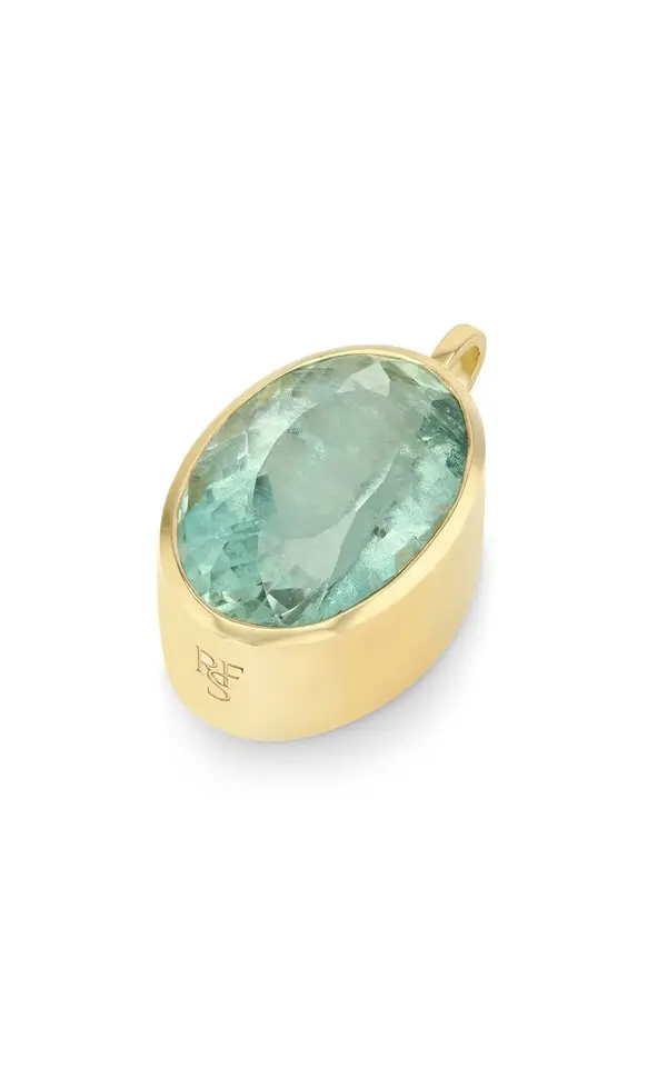 REAL FINE STUDIO 14k Yellow Gold Signature Bezel Drop Pendant