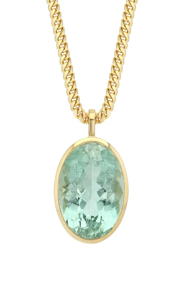 REAL FINE STUDIO 14k Yellow Gold Signature Bezel Drop Pendant