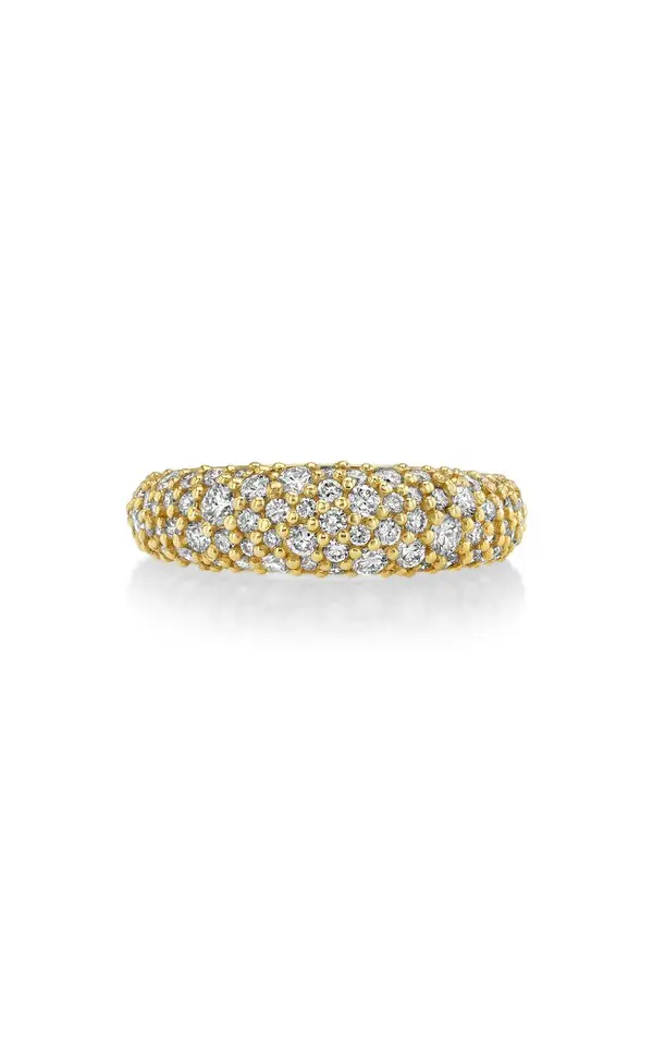 REAL FINE STUDIO 14k Yellow Diamond Dome Pinky Ring