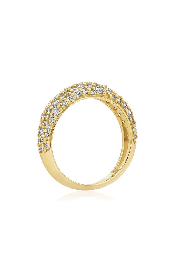 REAL FINE STUDIO 14k Yellow Diamond Dome Pinky Ring