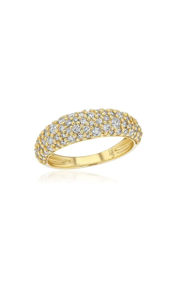 REAL FINE STUDIO 14k Yellow Diamond Dome Pinky Ring