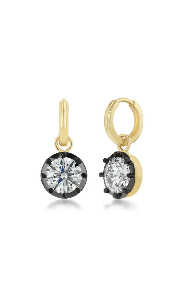REAL FINE STUDIO Mega Georgian Drops In Black Rhodium
