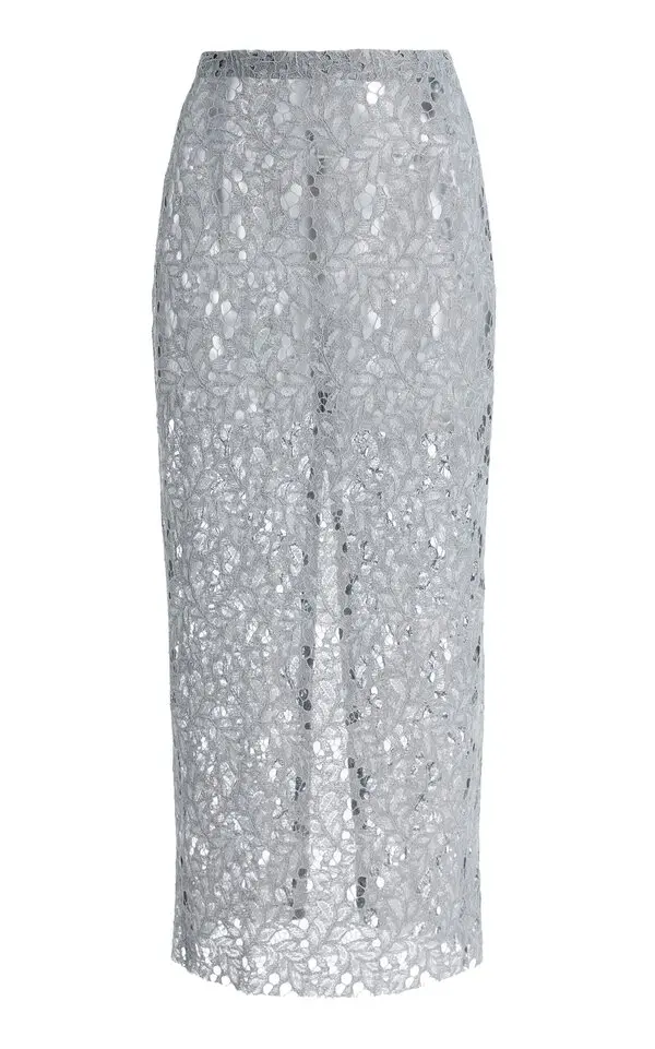LUDOVIC DE SAINT SERNIN Lace Maxi Skirt - Blue