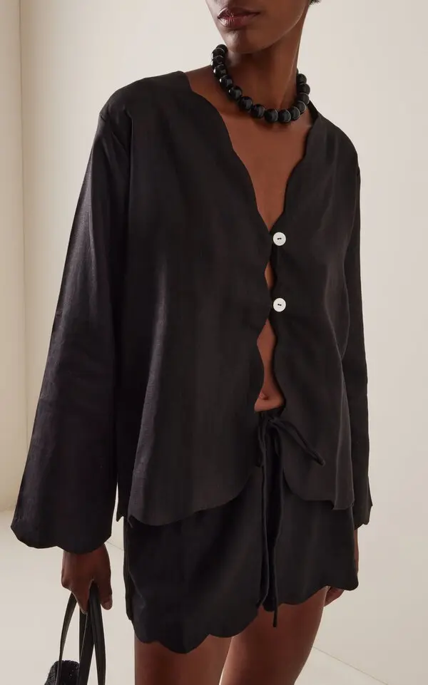 ELCE Scalloped Linen Shirt