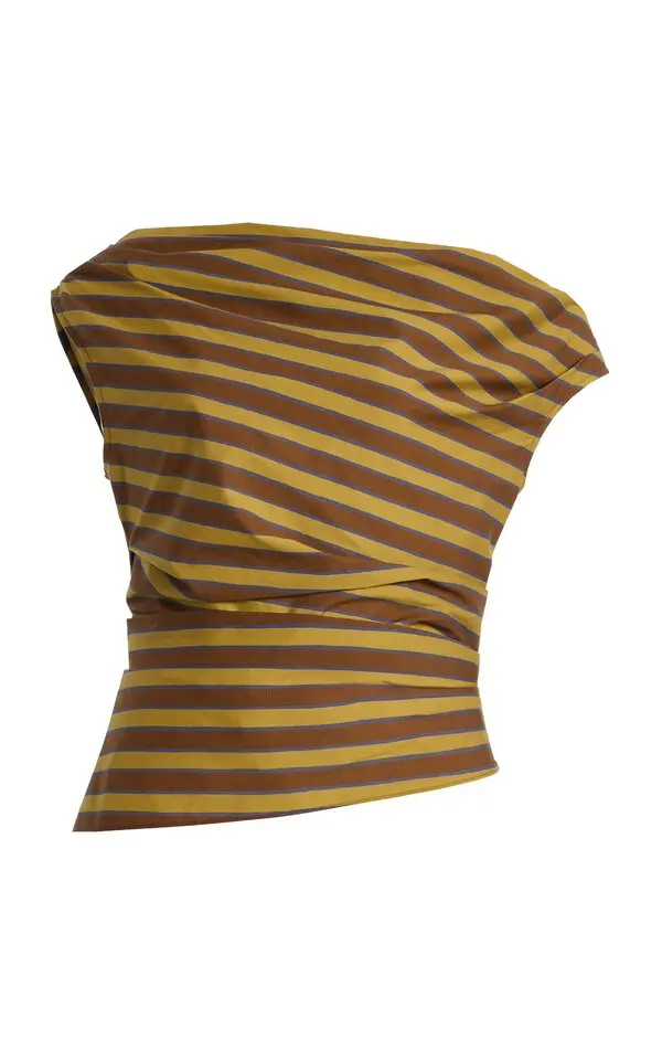 Staud Phare Striped Cotton-blend Top