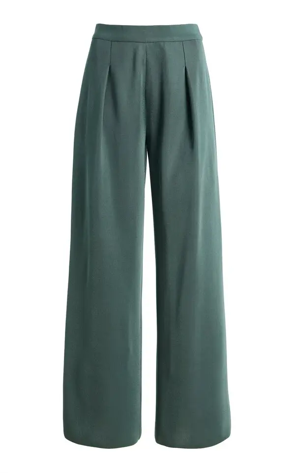 HIGH SPORT Slinky Gene Crepe Wide-leg Pants - Green