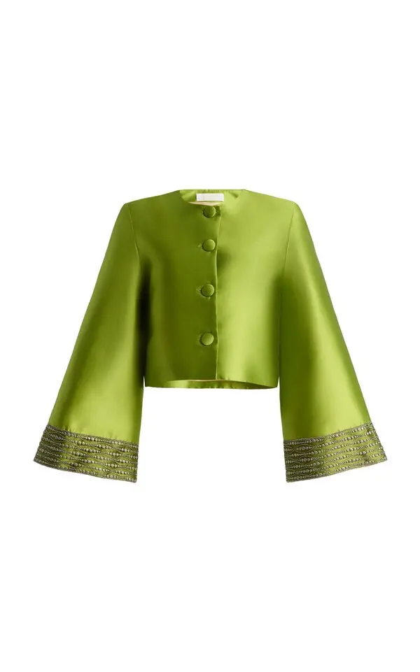 DESTREE Satin Jacket With Embellished Cuffs