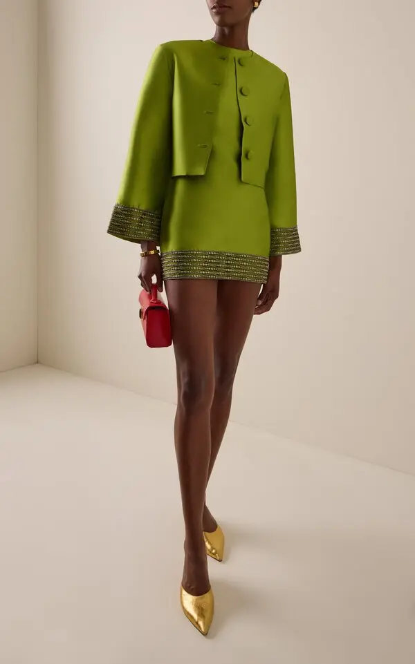 DESTREE Satin Jacket With Embellished Cuffs
