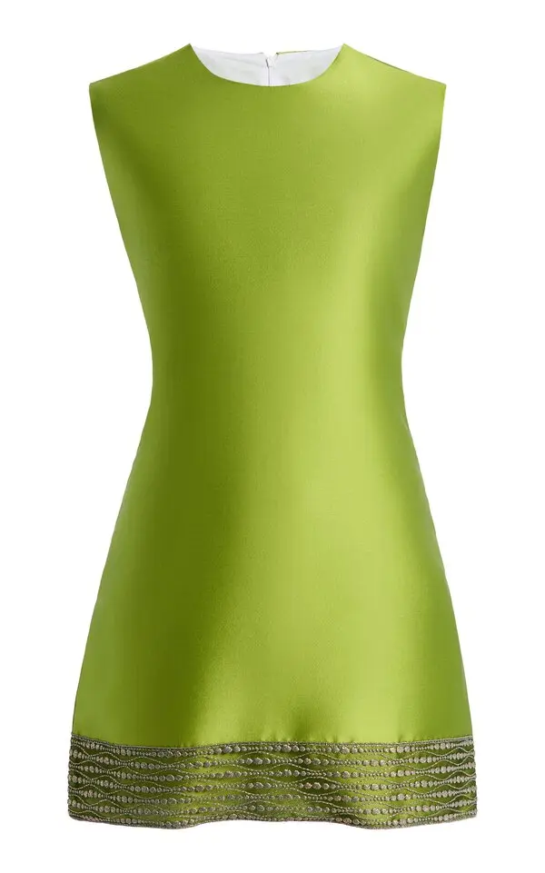 DESTREE Carole Satin Mini Dress With Lace Trim