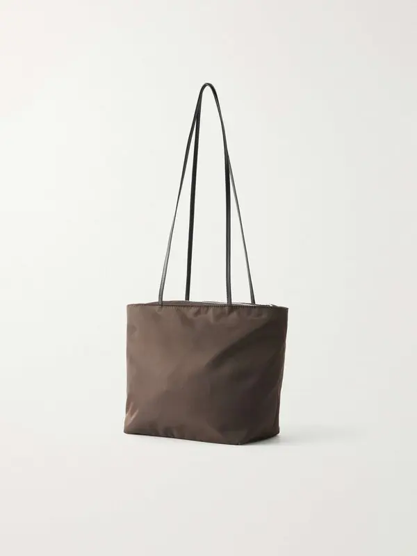 VALESQUE Spaghetti Leather-trimmed Satin Shoulder Bag