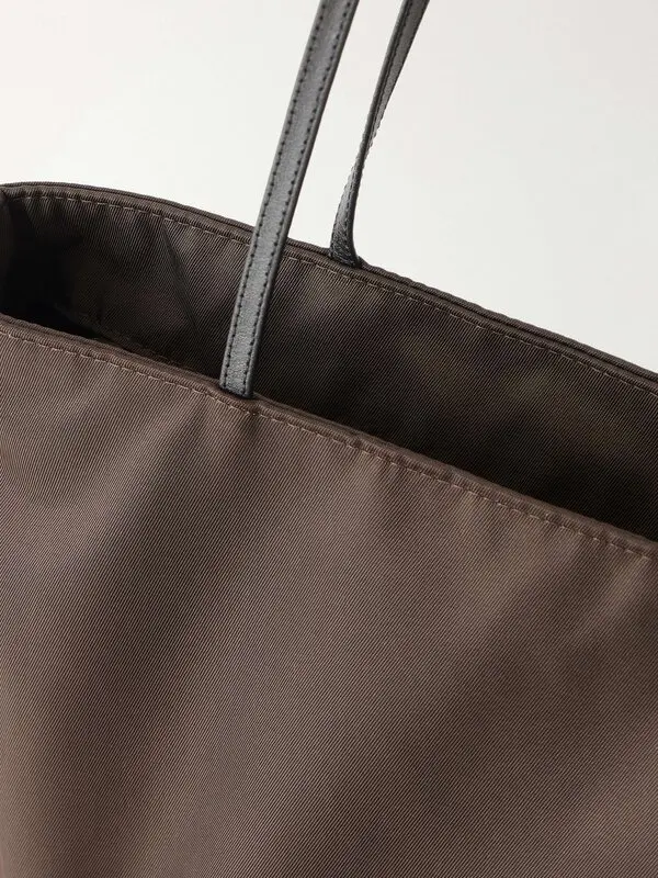 VALESQUE Spaghetti Leather-trimmed Satin Shoulder Bag