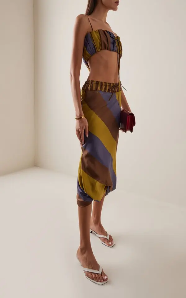 Staud Exclusive Odette Silk Midi Skirt