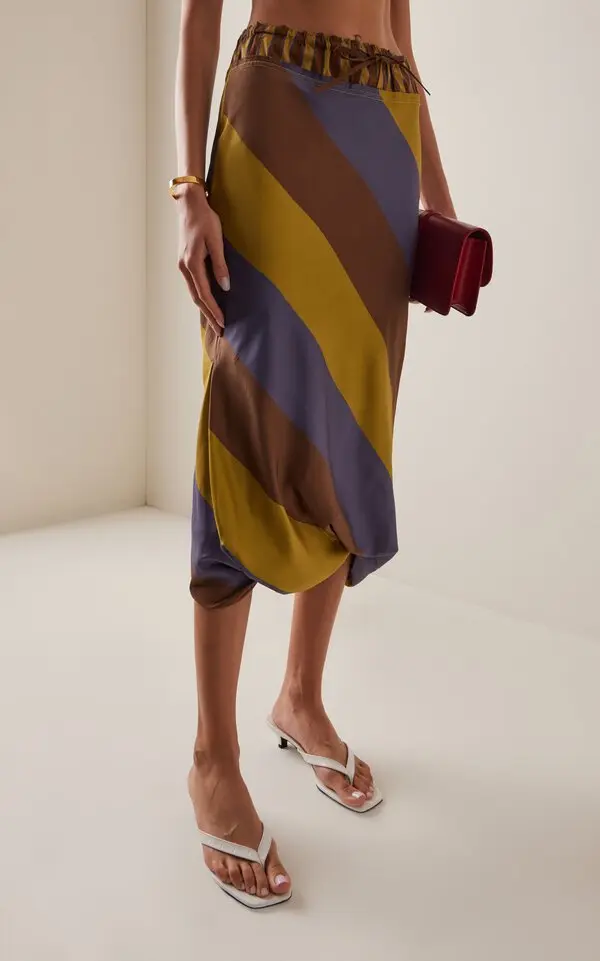 Staud Exclusive Odette Silk Midi Skirt