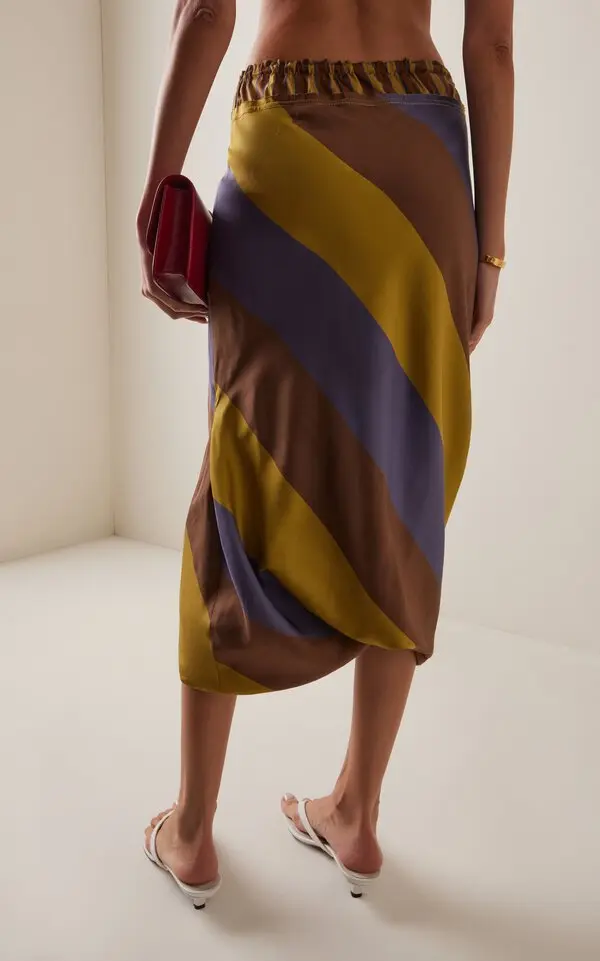 Staud Exclusive Odette Silk Midi Skirt