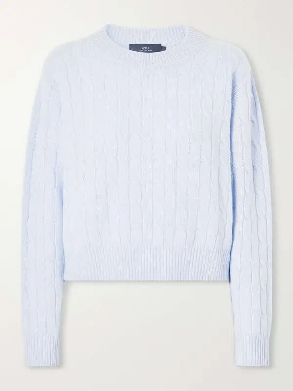 Arch4 Tinka Cable-knit Cashmere Sweater - Light Blue