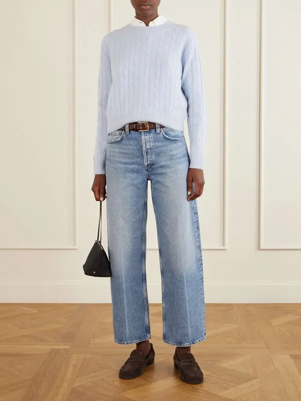 Arch4 Tinka Cable-knit Cashmere Sweater - Light Blue