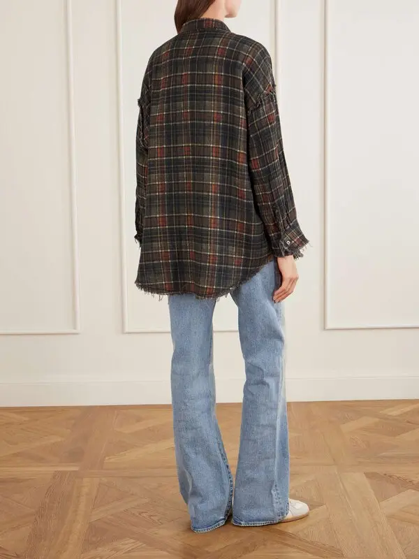 R13 Checked Cotton Reversible Shirt