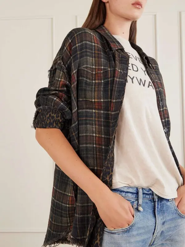 R13 Checked Cotton Reversible Shirt