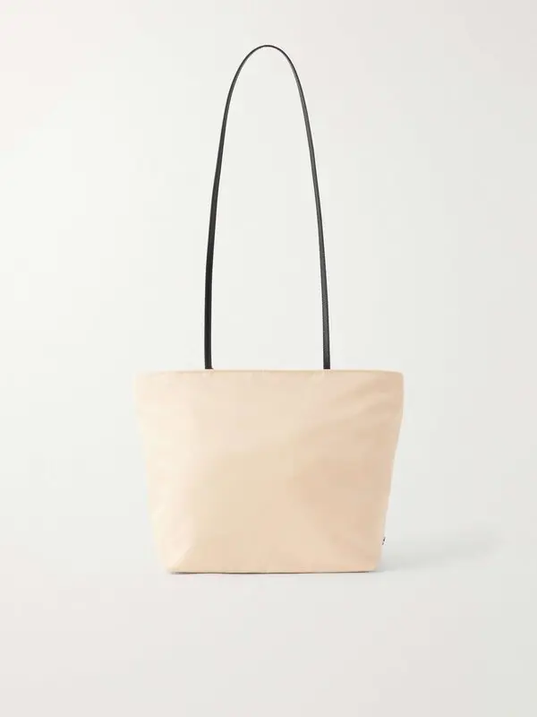 VALESQUE Spaghetti Leather-trimmed Nylon Shoulder Bag