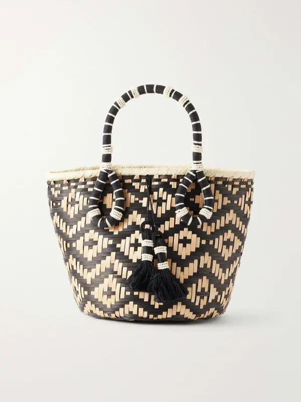Johanna Ortiz Raffia Mini Bucket Bag