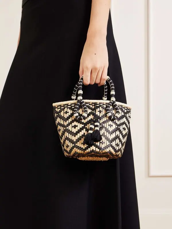 Johanna Ortiz Raffia Mini Bucket Bag