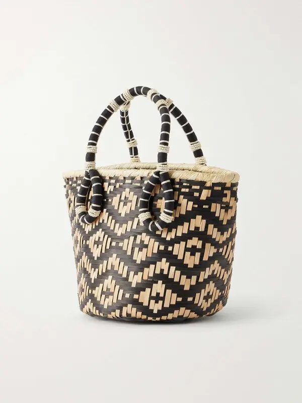 Johanna Ortiz Raffia Mini Bucket Bag
