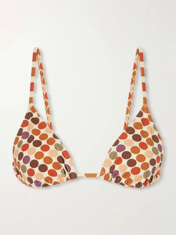 ERES Lou Lou Polka Dot Print Bikini Top - Cream